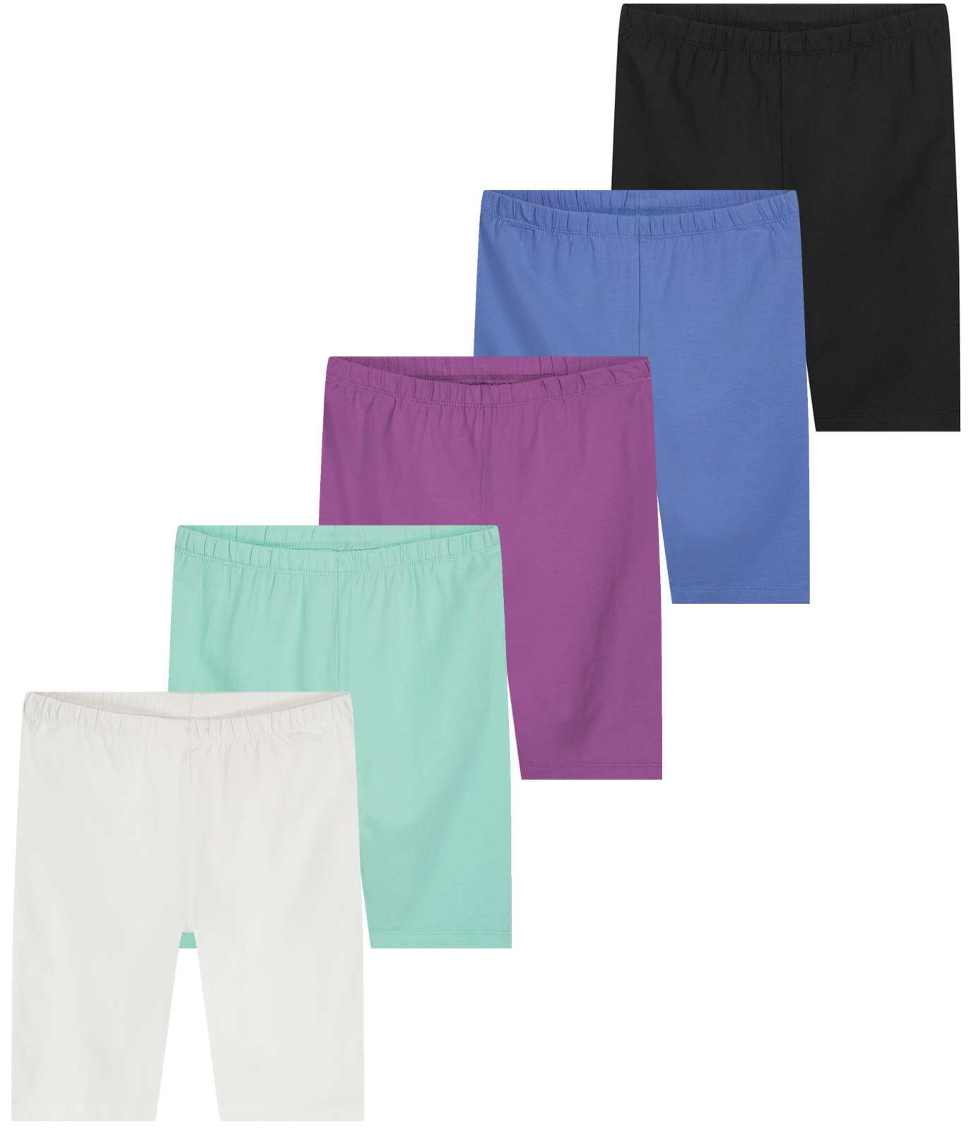 Real Essentials 5: Pack Girls Cotton Spandex Biker Short Cartwheel ...