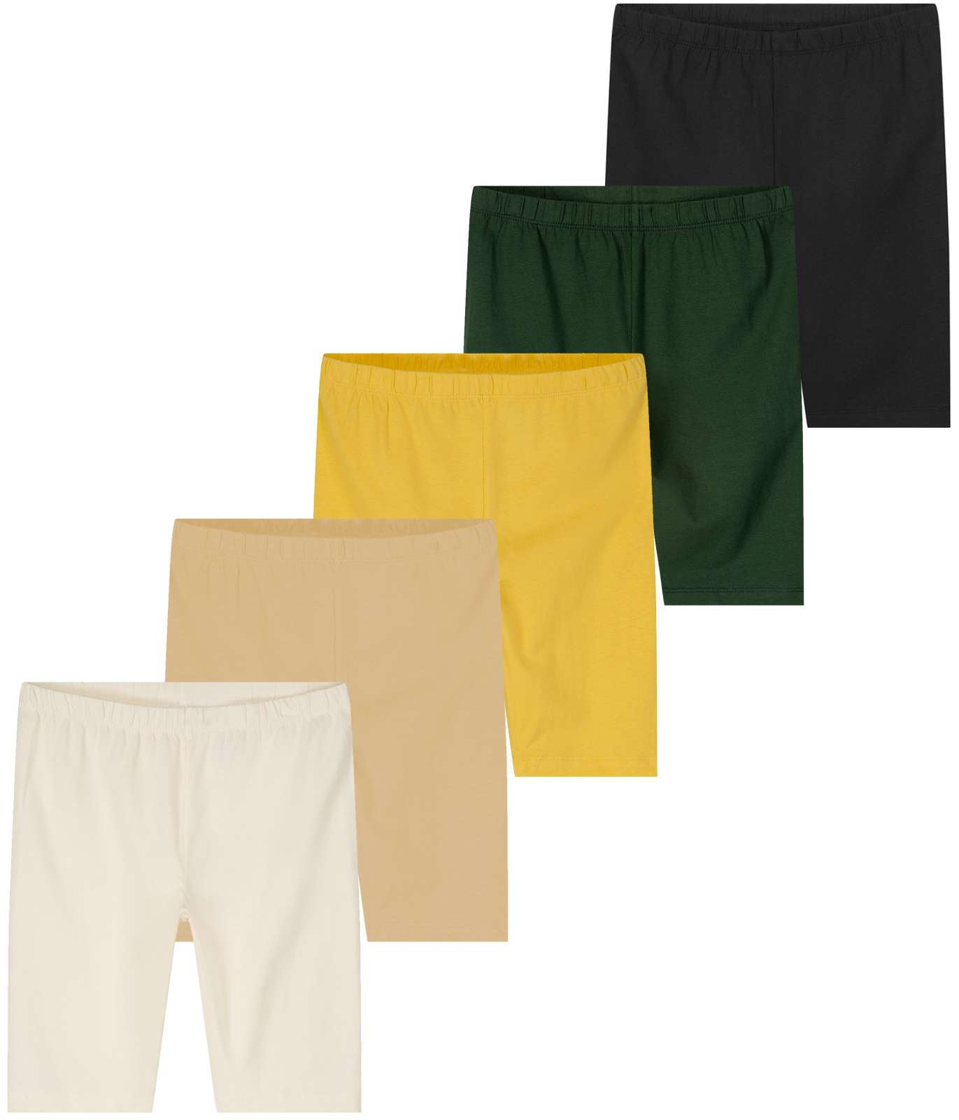 Real Essentials 5: Pack Girls Cotton Spandex Biker Short Cartwheel Dance Shorts Athletic Under ...