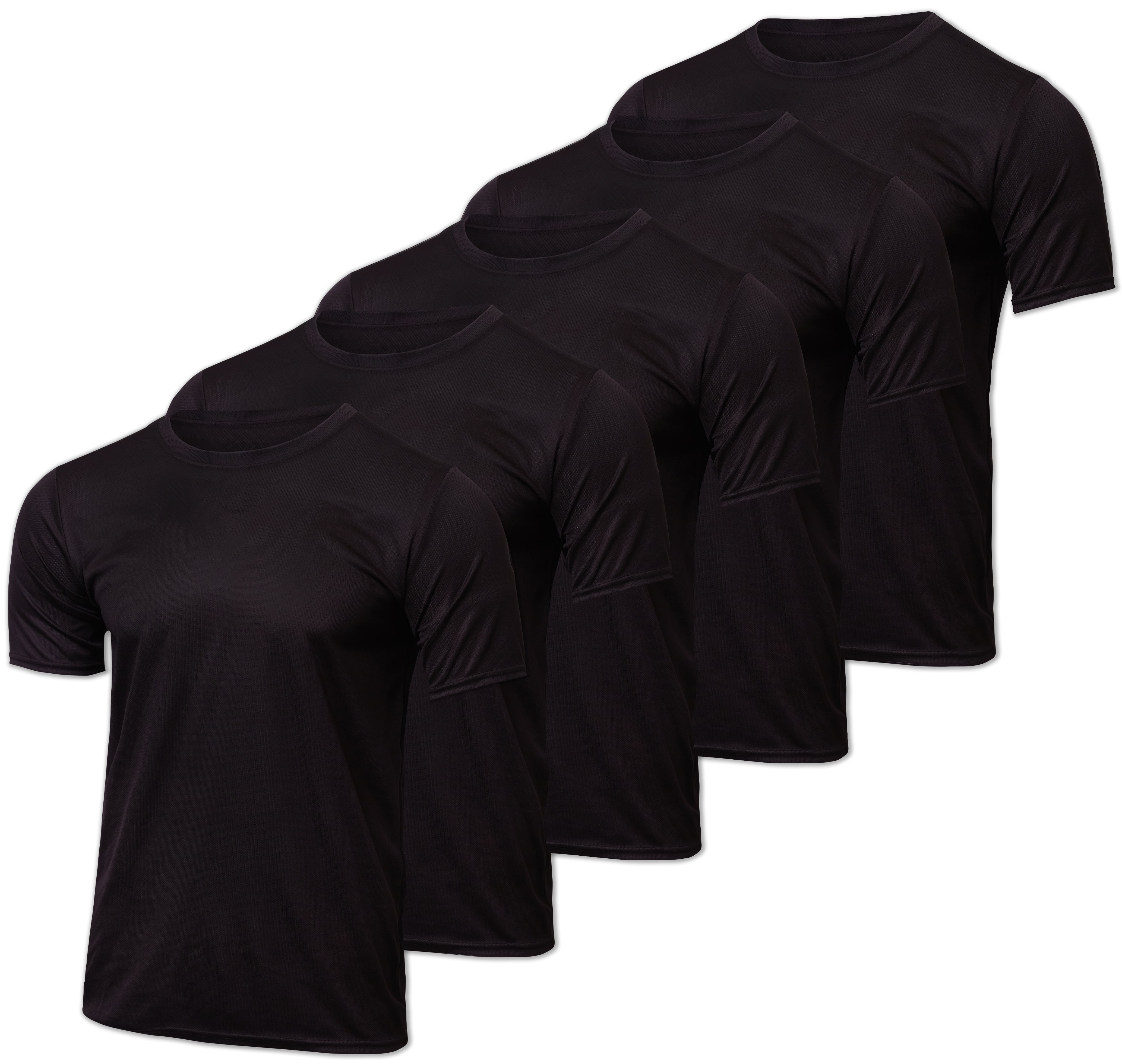 Real Essentials 5 Pack Men’s Active Quick Dry Mesh Crew Neck T Shirts ...