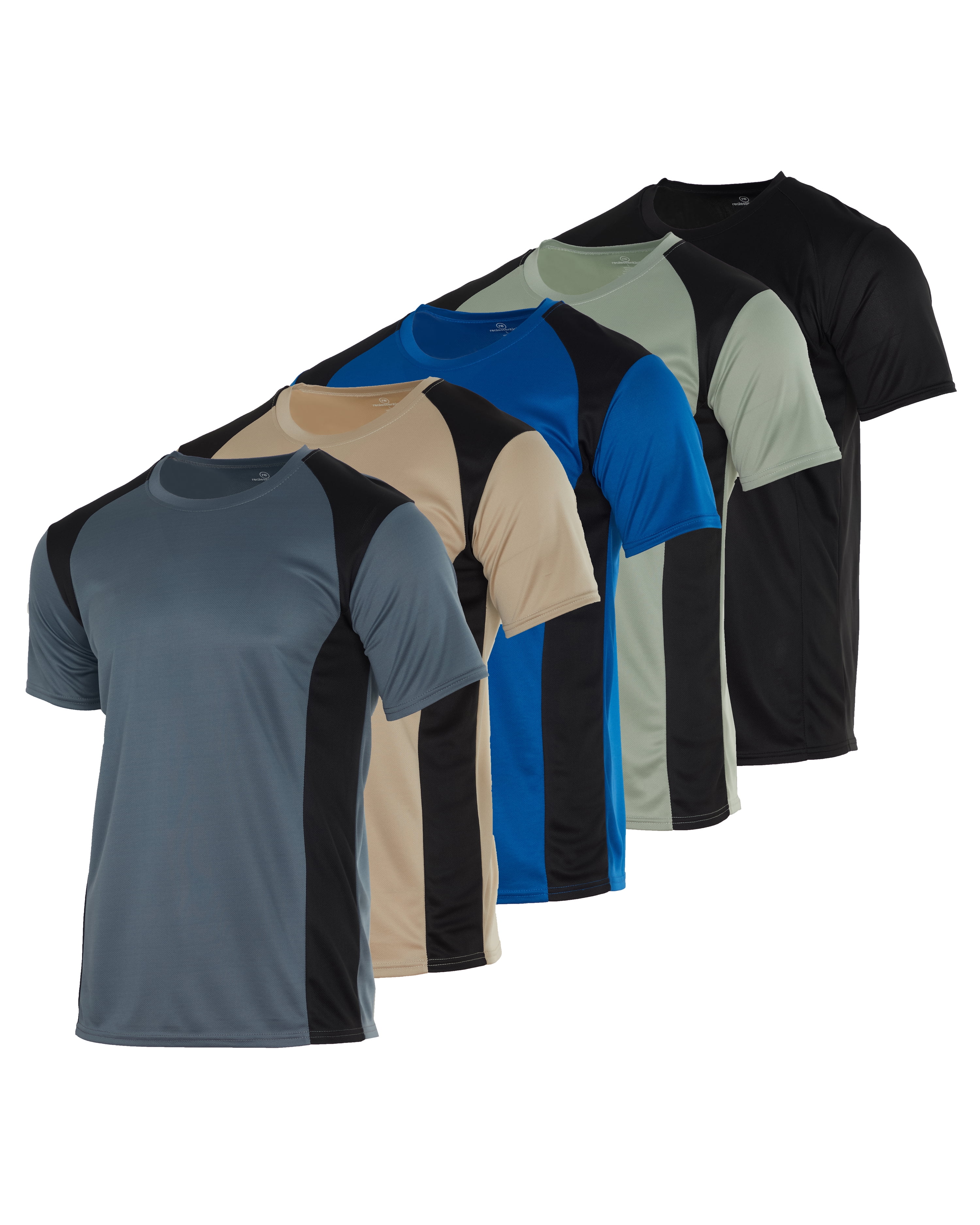 Real Essentials 5 Pack Men’s Active Quick Dry Mesh Crew Neck T Shirts ...