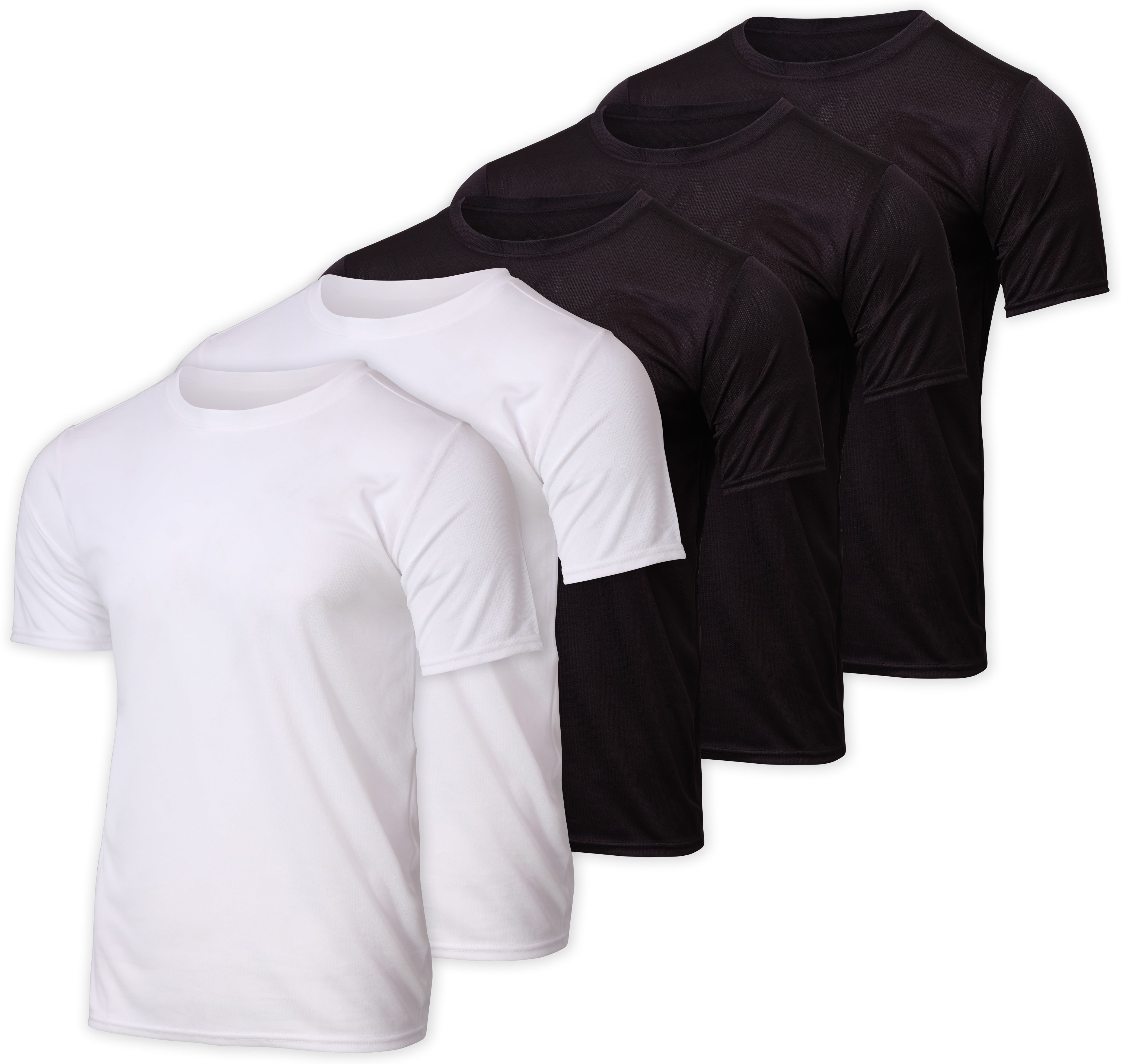 Real Essentials 5 Pack Men’s Active Quick Dry Mesh Crew Neck T Shirts ...