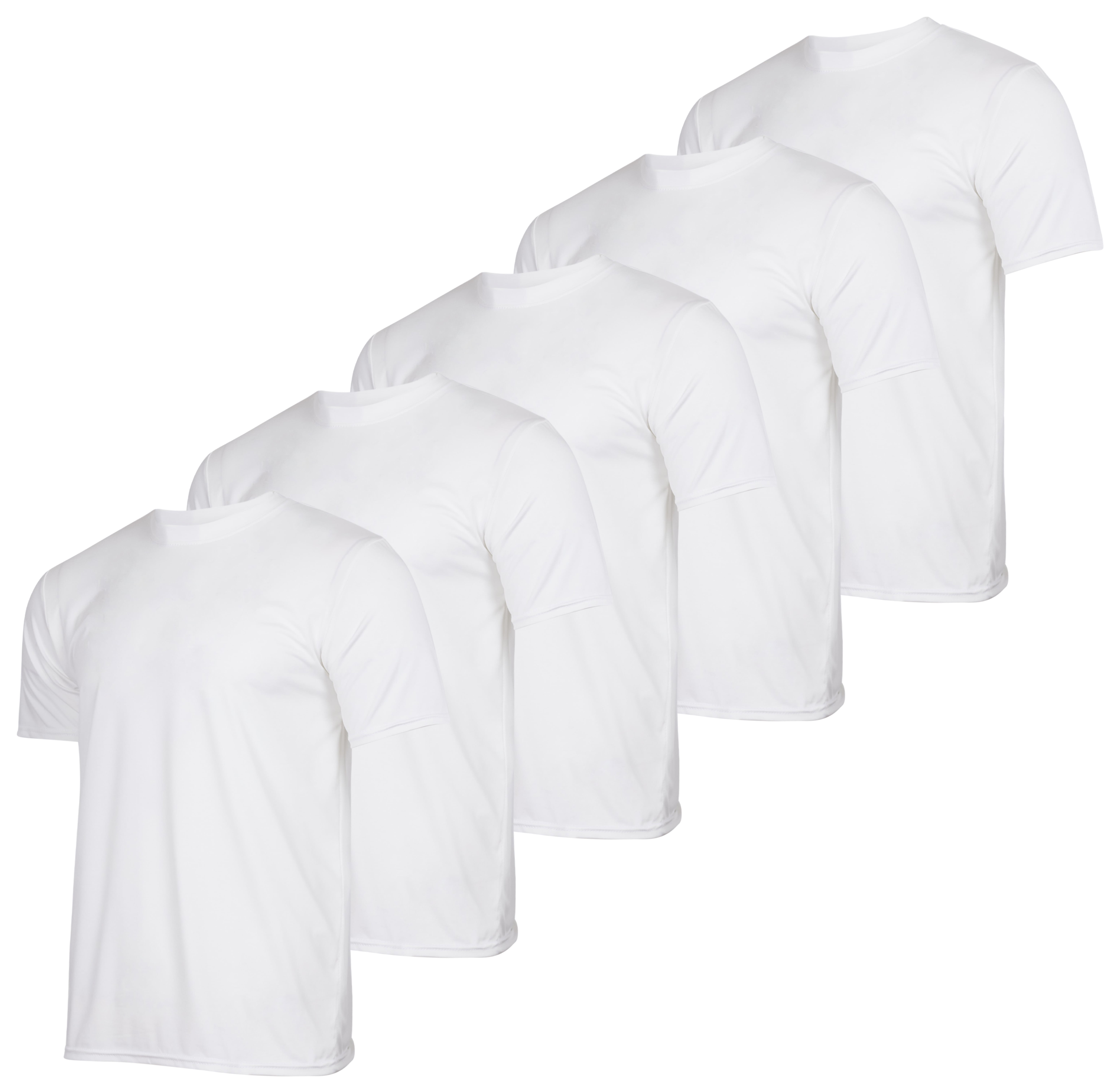 Real Essentials Men's 5-Pack Dry-Fit Athletic Performance Shirts ...