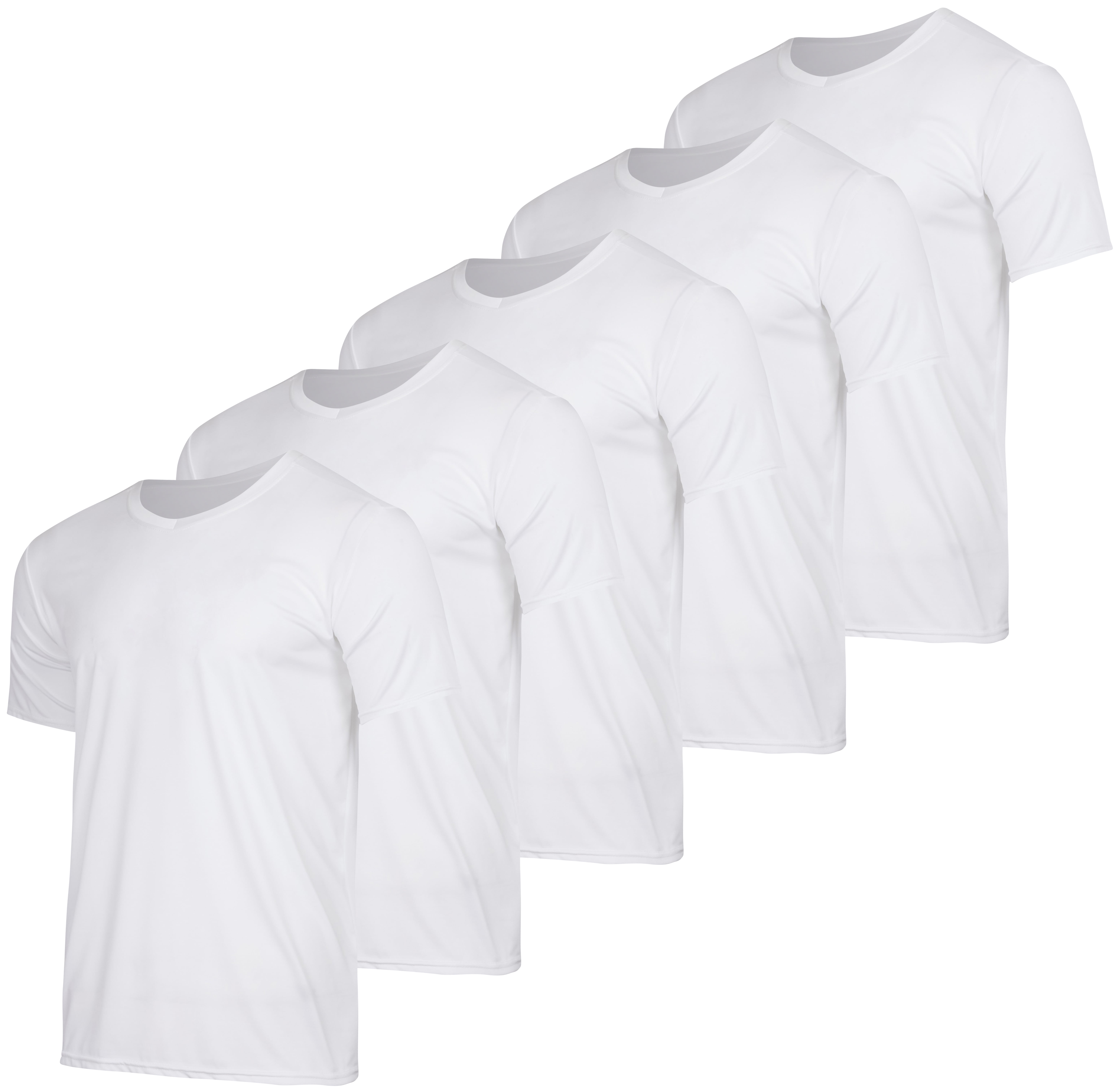 Real Essentials 5 Pack Mens V Neck Dry Fit Moisture Wicking Active
