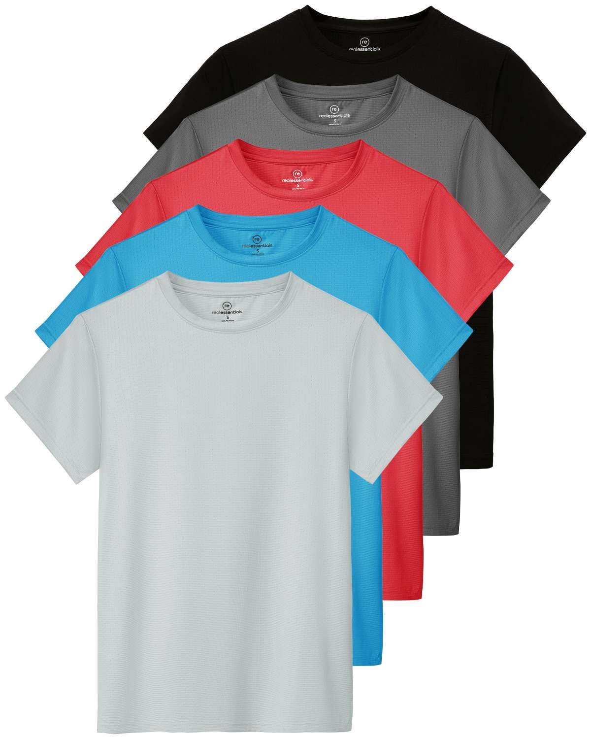 Real Essentials 5 Pack: Women's Breeze Tech Short Sleeve T-Shirts ...