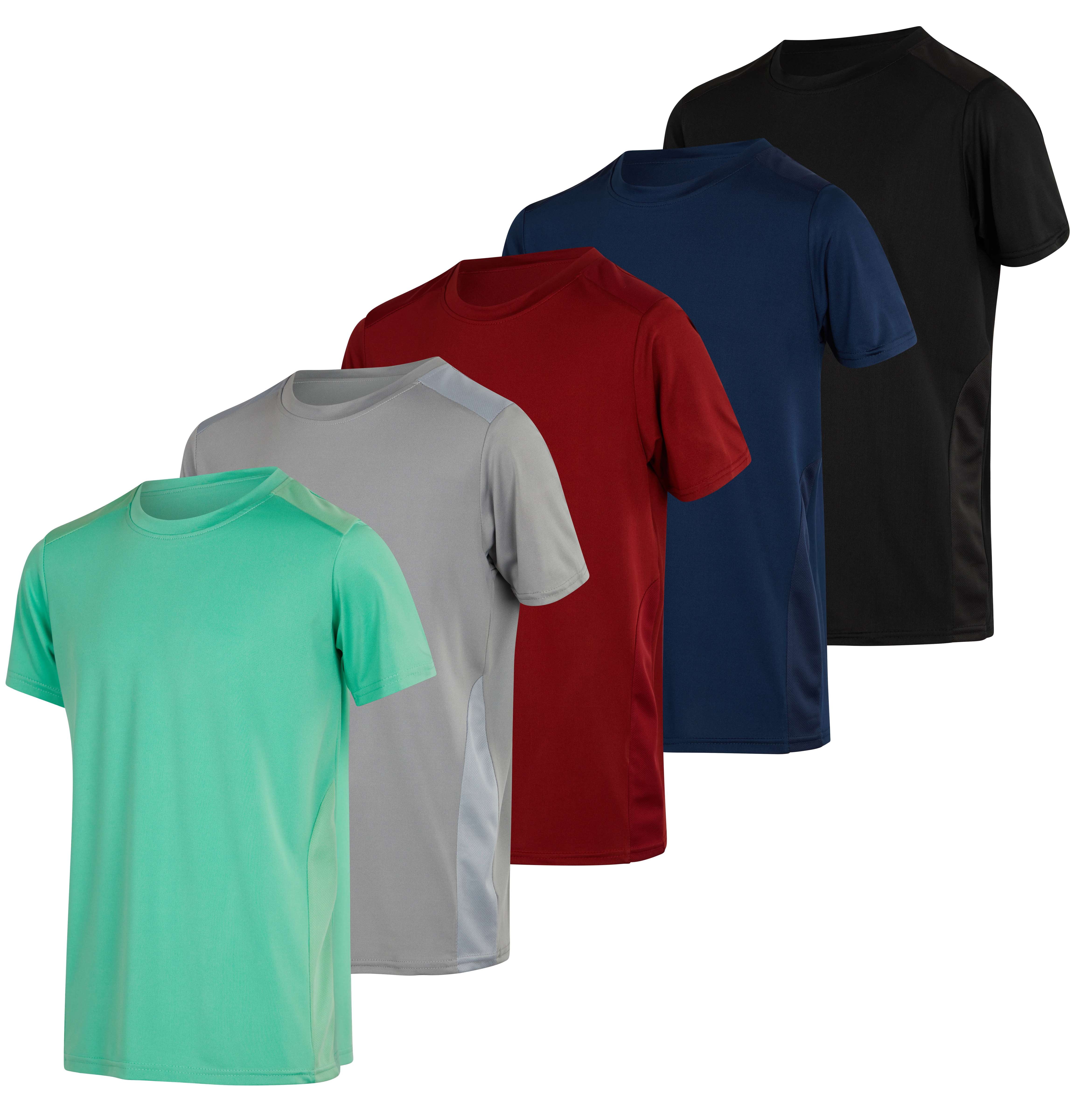 Real Essentials 5 Pack: Youth Dry-Fit Wicking Active Athletic ...