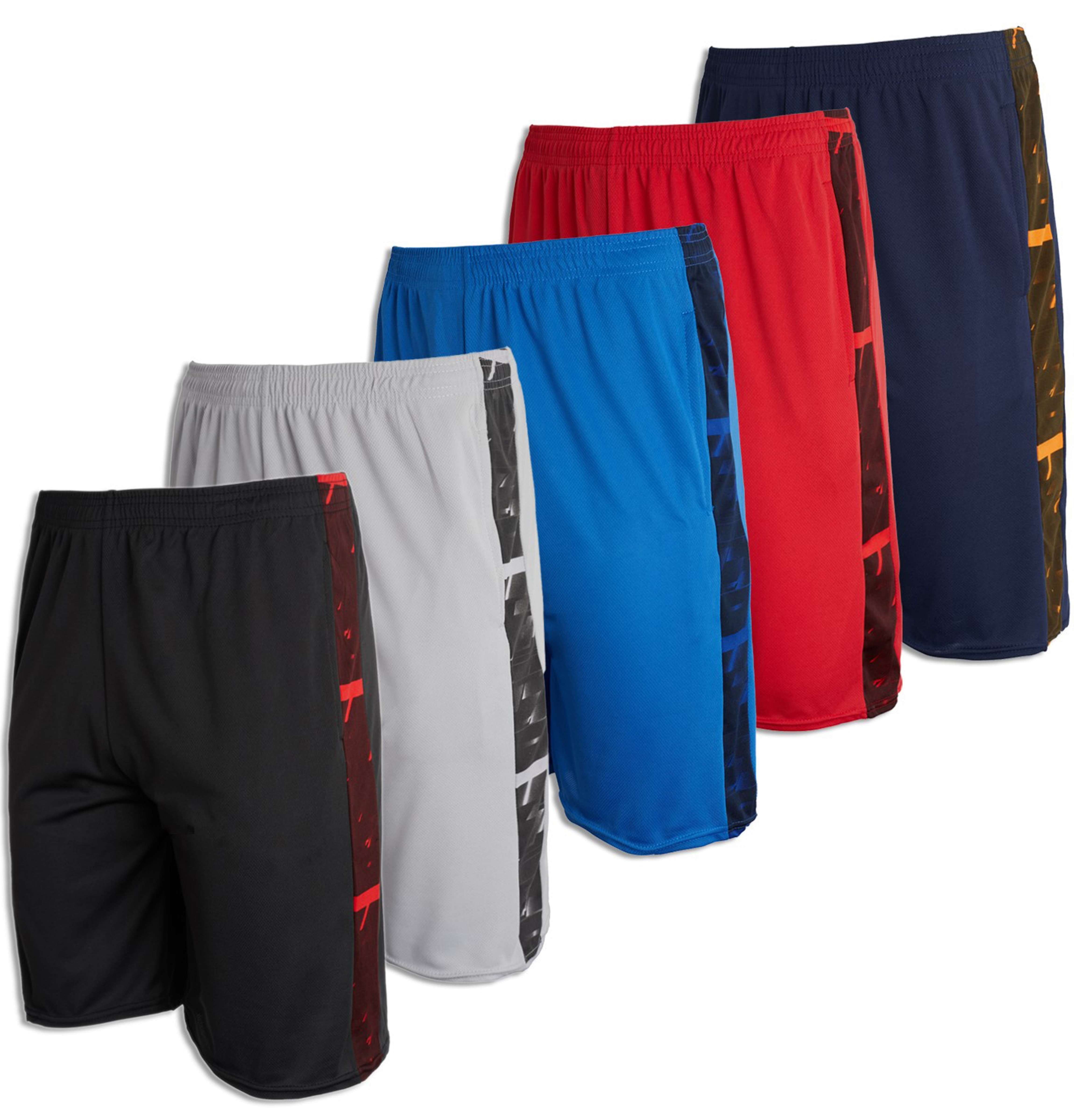 Real Essentials Youth Dry-Wick Tech Basketball Shorts - 5-Pack Mesh ...