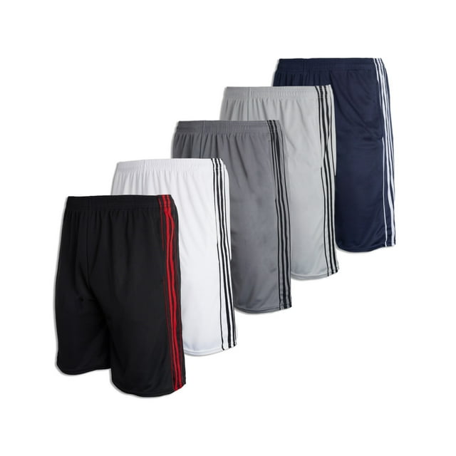 Real Essentials Youth Dry-Wick Tech Basketball Shorts, 5-Pack Mesh ...