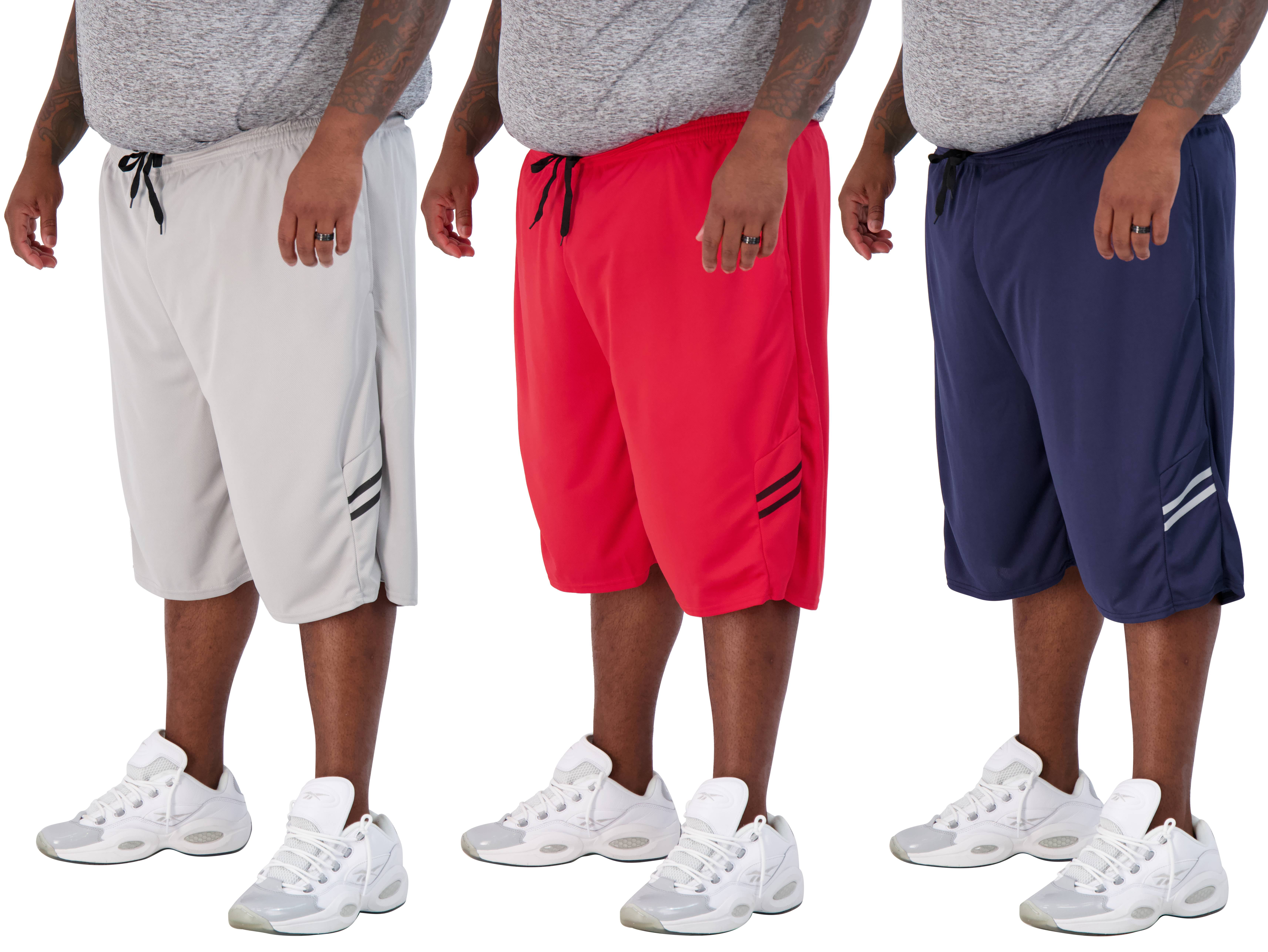Real Essentials Men's 3X-5X Big & Tall Dry Fit Athletic Shorts with ...