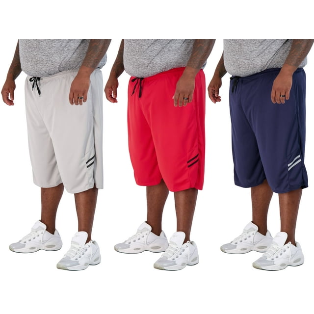 Real Essentials Men's Big & Tall 3-Pack Dry Fit & Mesh Active Athletic ...