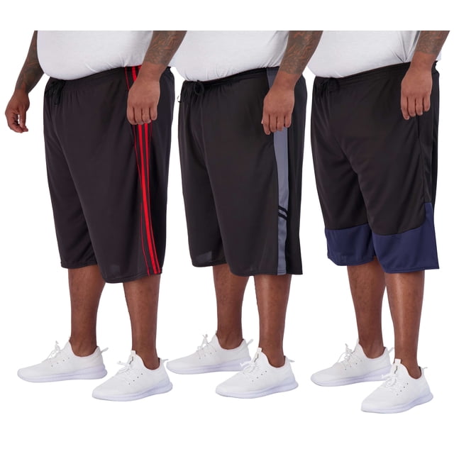 Real Essentials Men's Big & Tall 3-Pack Dry Fit & Mesh Active Athletic ...