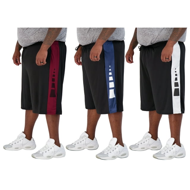 Real Essentials Men's Big & Tall Dry Fit 3-Pack Gym & Basketball ...
