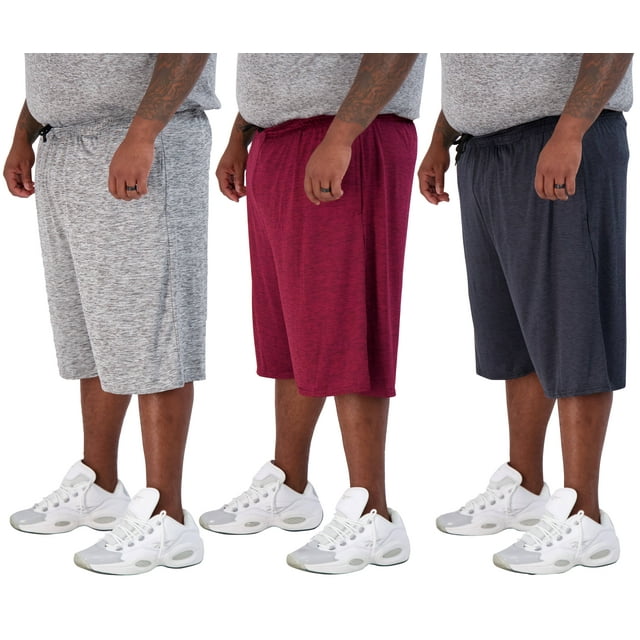 Real Essentials Men's Big & Tall 3-Pack Dry Fit & Mesh Active Athletic ...