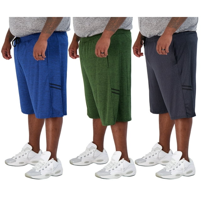 Real Essentials Men's Big & Tall Plus Size Dry Fit Athletic Shorts ...