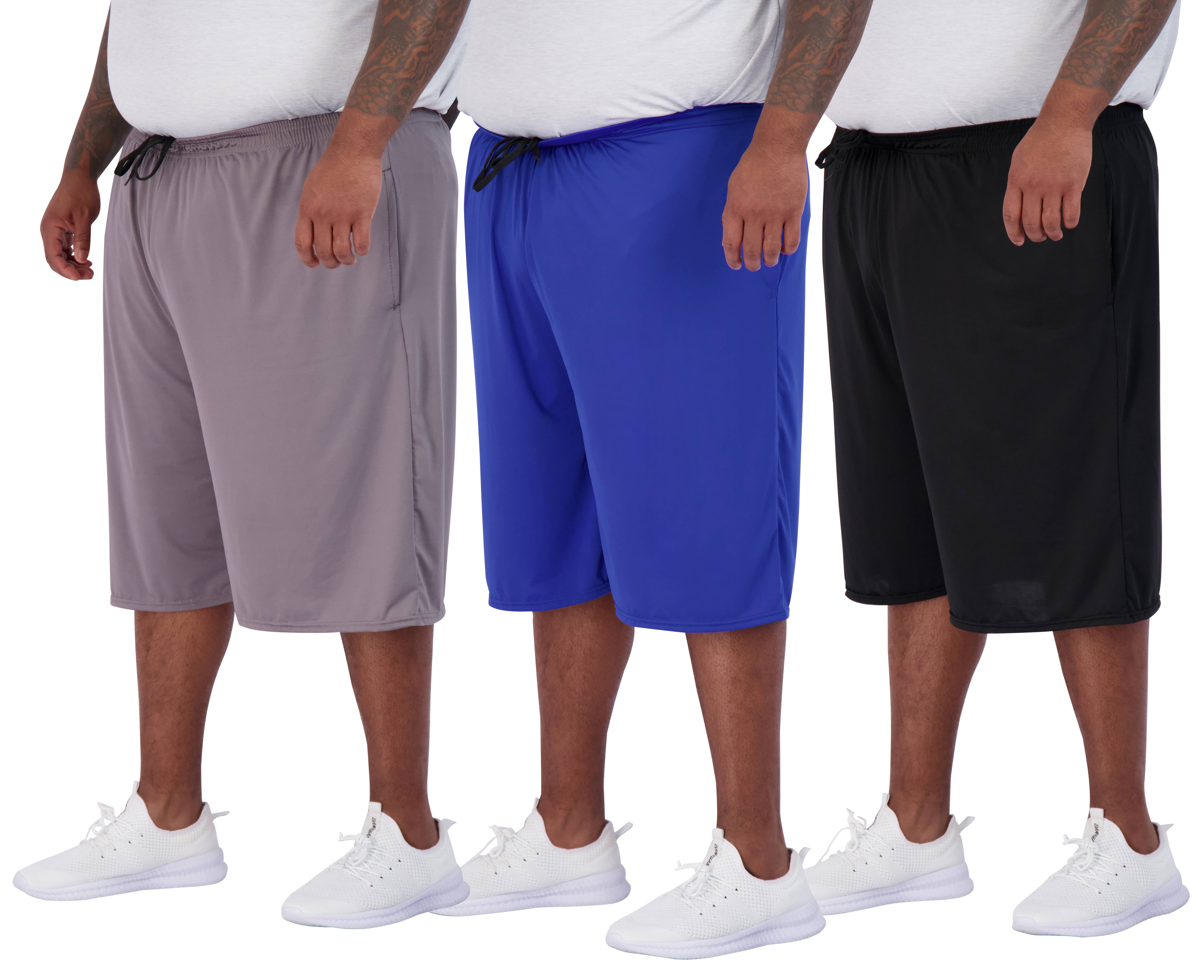 Real Essentials Men's Big & Tall 3-Pack Dry Fit & Mesh Active Athletic ...