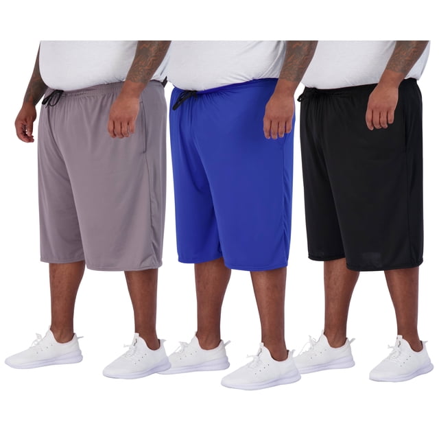 Real Essentials Men's Big & Tall 3-Pack Dry Fit & Mesh Active Athletic ...