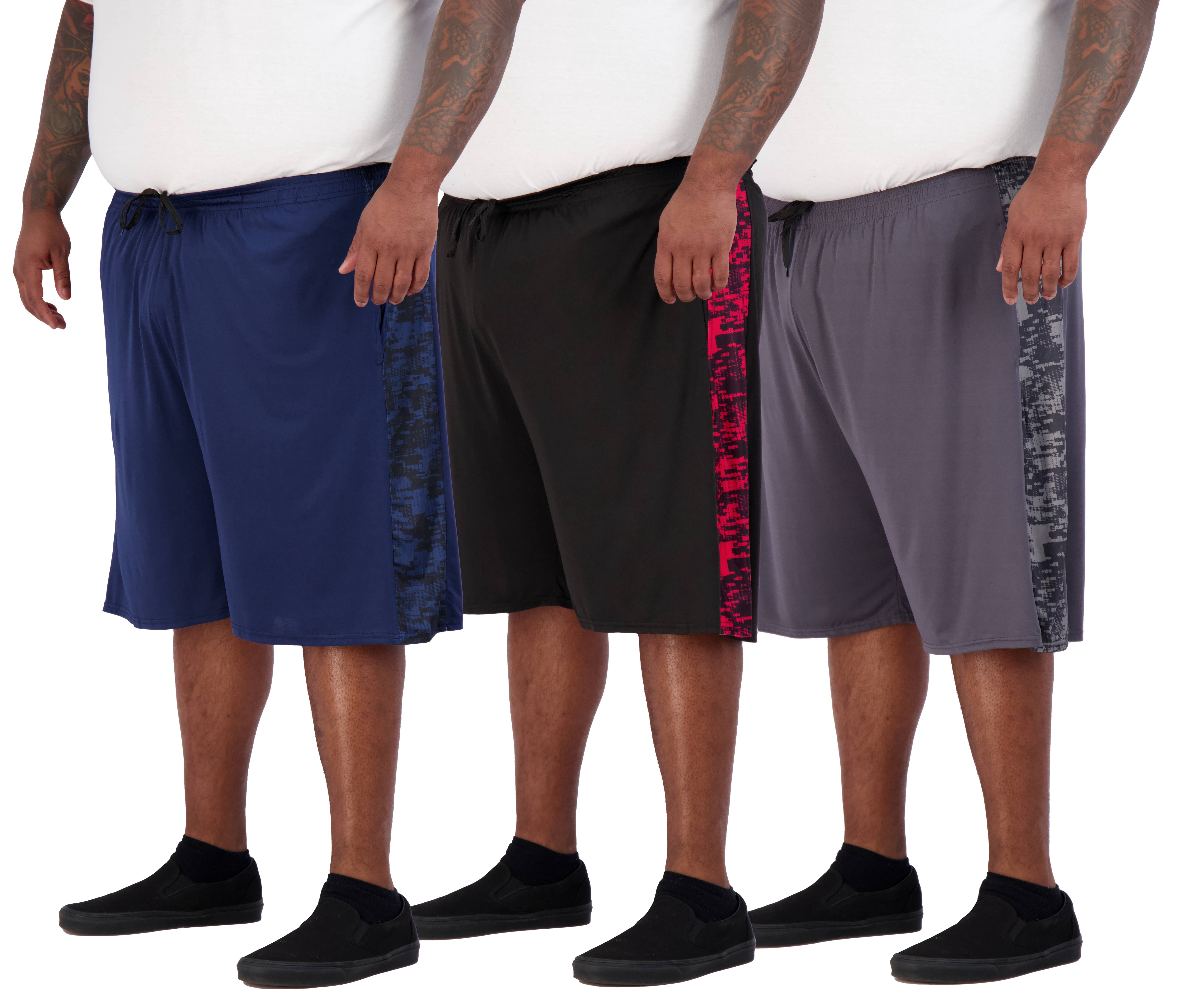 Real Essentials Men's Big & Tall 3-Pack Dry Fit & Mesh Active Athletic ...