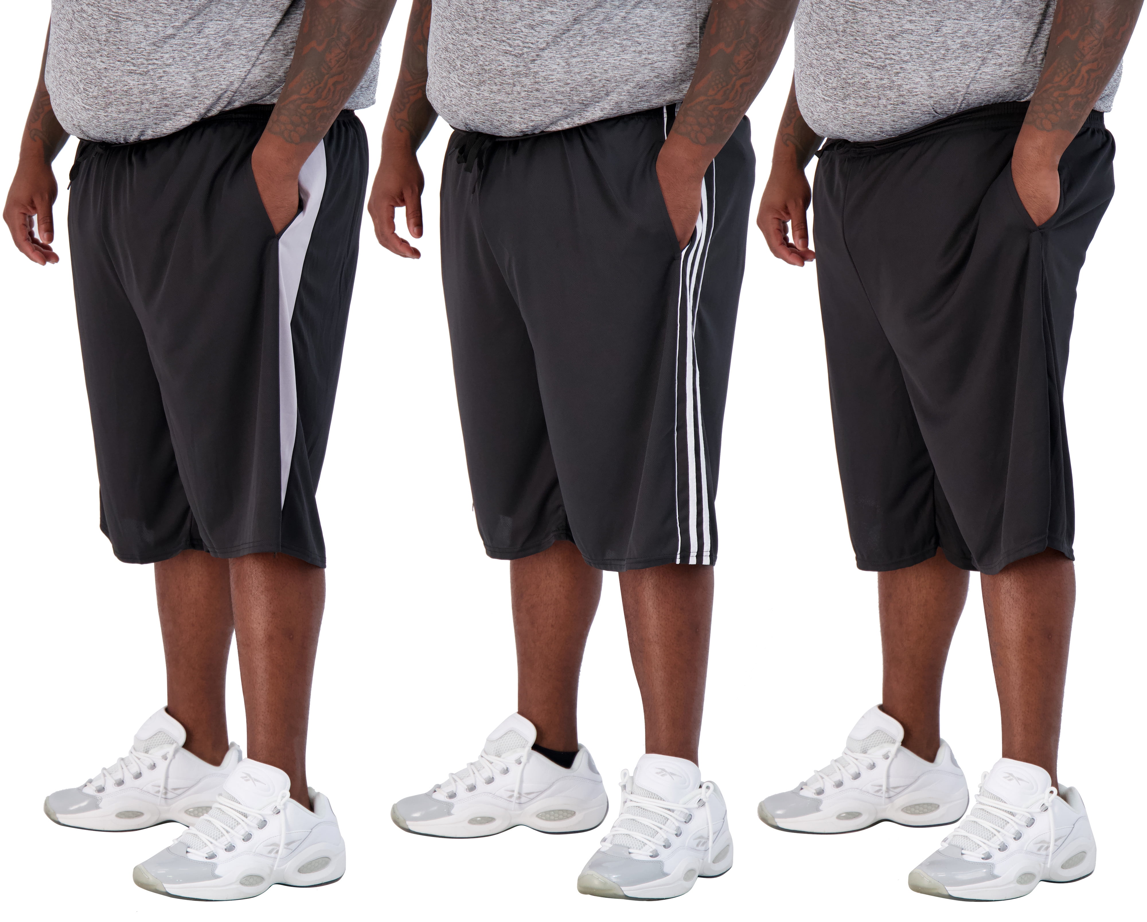 Real Essentials Men's Big & Tall 3-Pack Dry Fit & Mesh Active Athletic ...