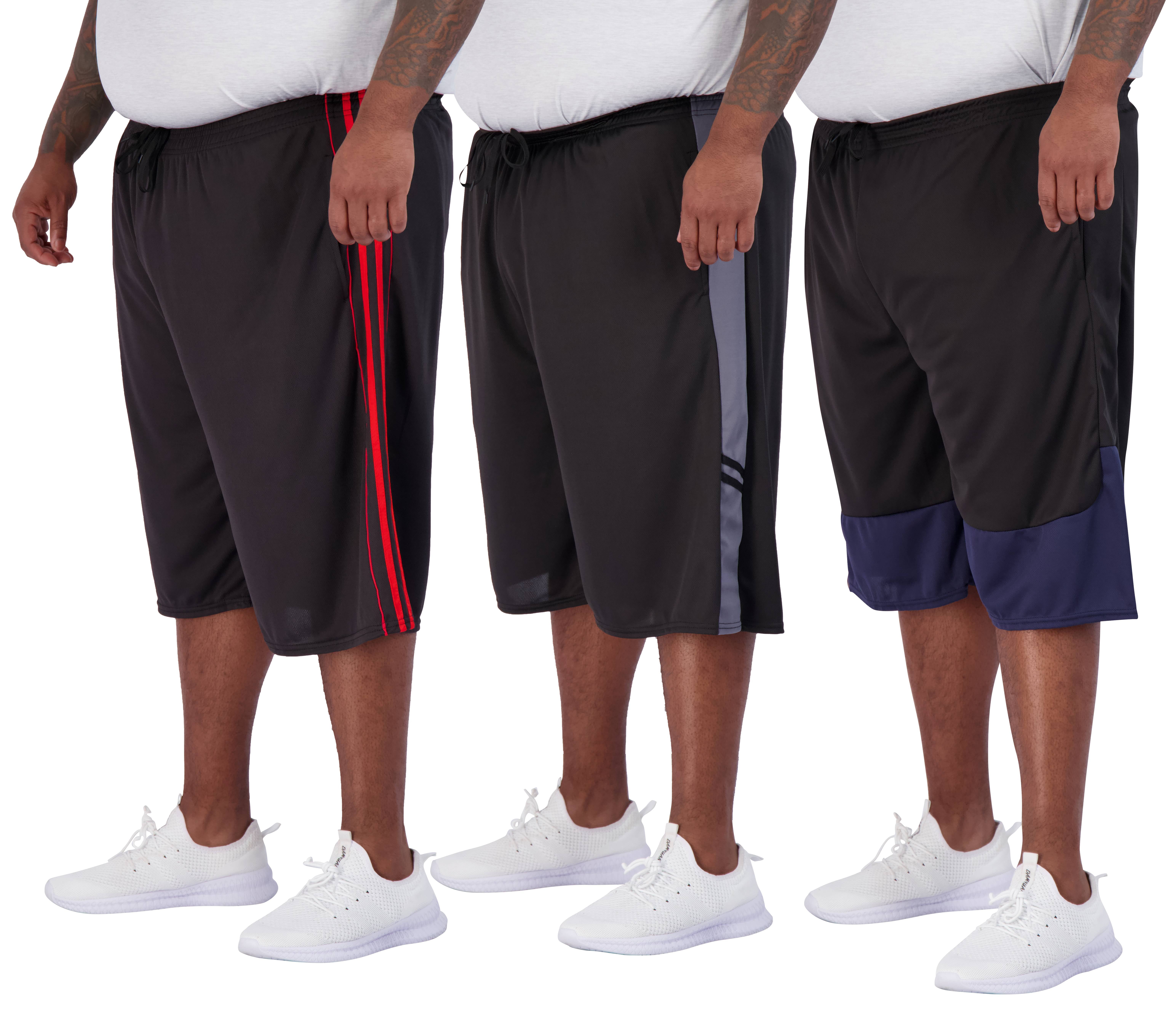 Real Essentials Men's Big & Tall 3-Pack Dry Fit & Mesh Active Athletic ...