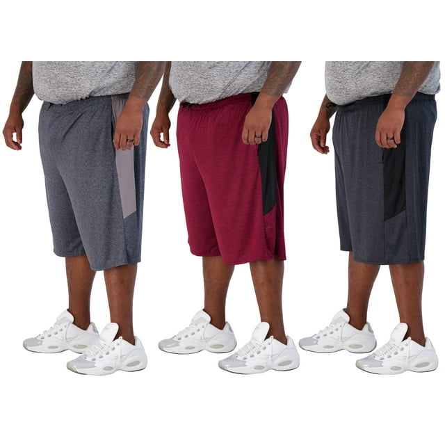 Real Essentials Men's Big & Tall 3-Pack Dry Fit & Mesh Active Athletic ...