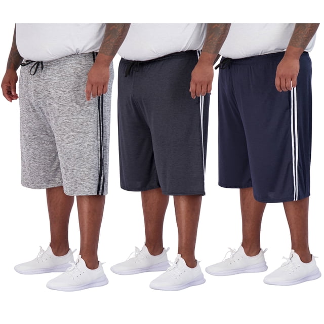 Real Essentials Men's Big & Tall 3-Pack Dry Fit & Mesh Active Athletic ...