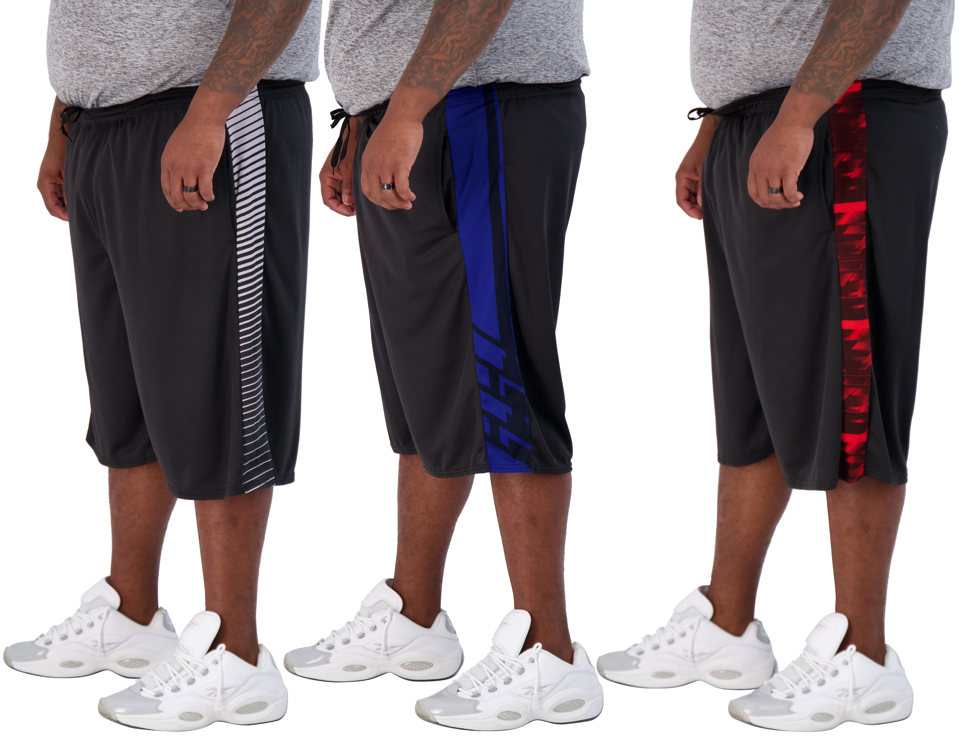 Real Essentials Men's Big & Tall 3-Pack Dry Fit & Mesh Active Athletic ...