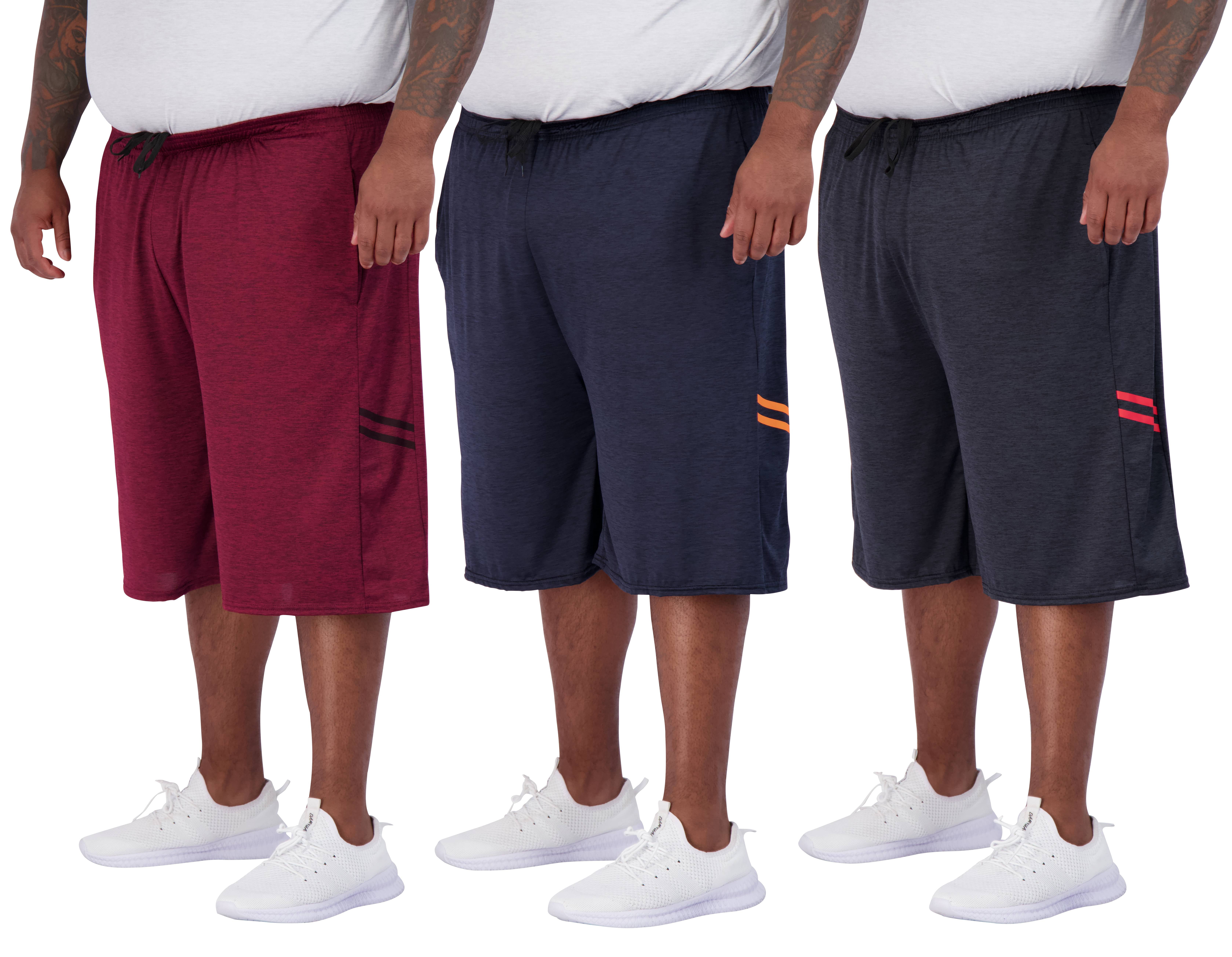 Real Essentials Men's Big & Tall 3-Pack Dry Fit & Mesh Active Athletic ...