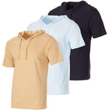 Real Essentials Men's Cotton Short-Sleeve Hoodie Hooded T-Shirt With ...