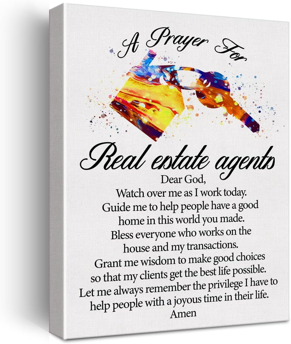 a Real Estate Agent's Prayer Canvas Home Wall Art Decor Real Estate ...