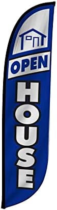 Real Estate Feather Flag Bundle 3-Pack - 12 Feet Tall Advertising Flag ...
