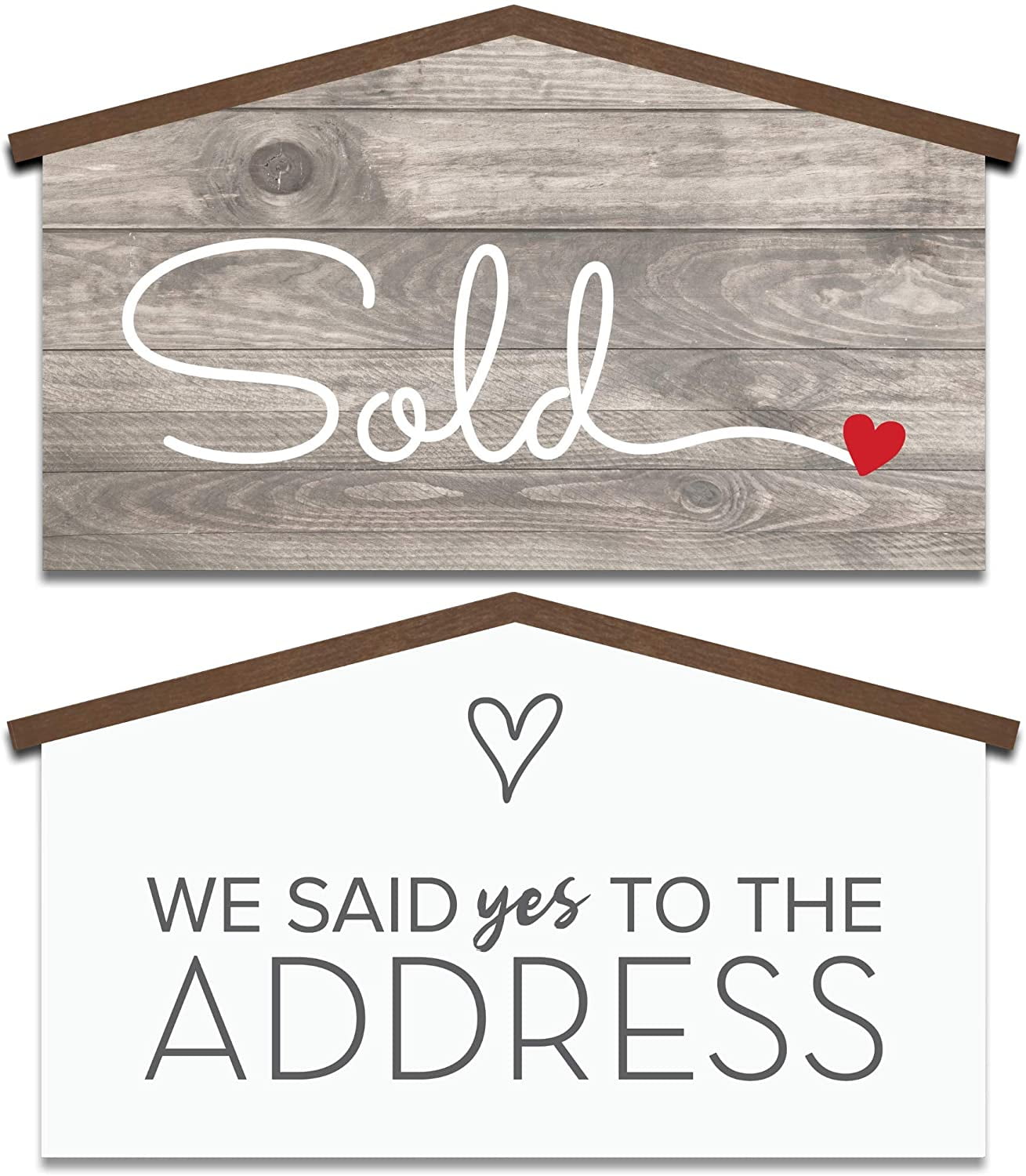 Real Estate House Shaped Sold Sign - We Said Yes to the Address - Agent ...
