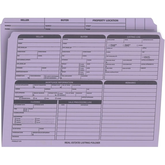 Real Estate Listing Folder – Right-Panel Layout, Lavender Letter Size ...