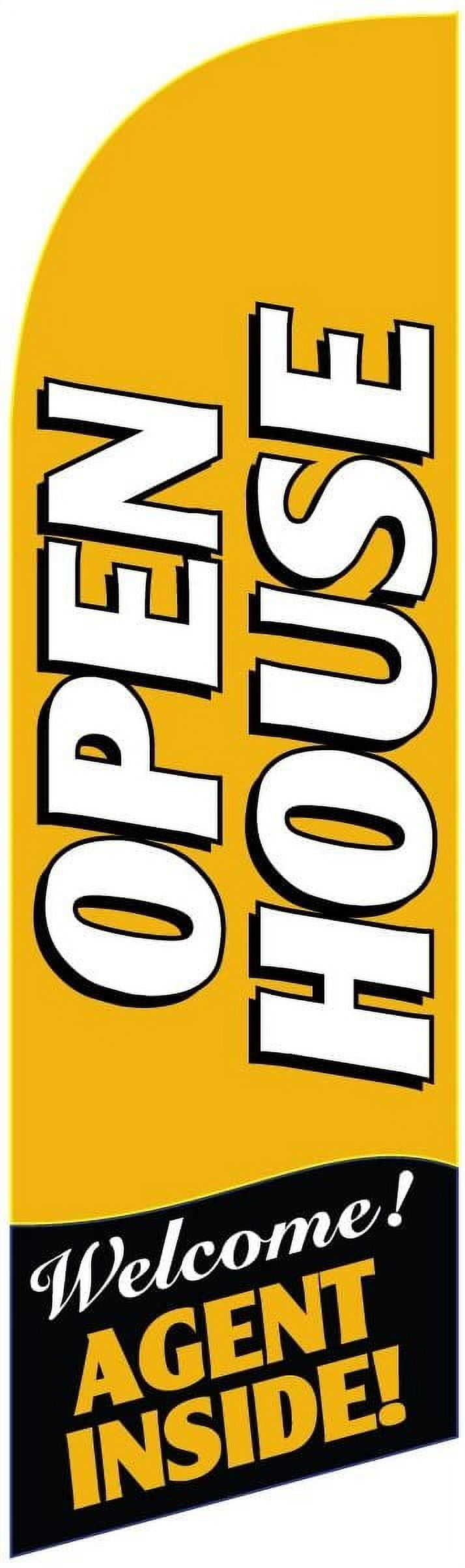Real Estate Open House Agent Inside Flag Feather Banner Flag Sign with ...