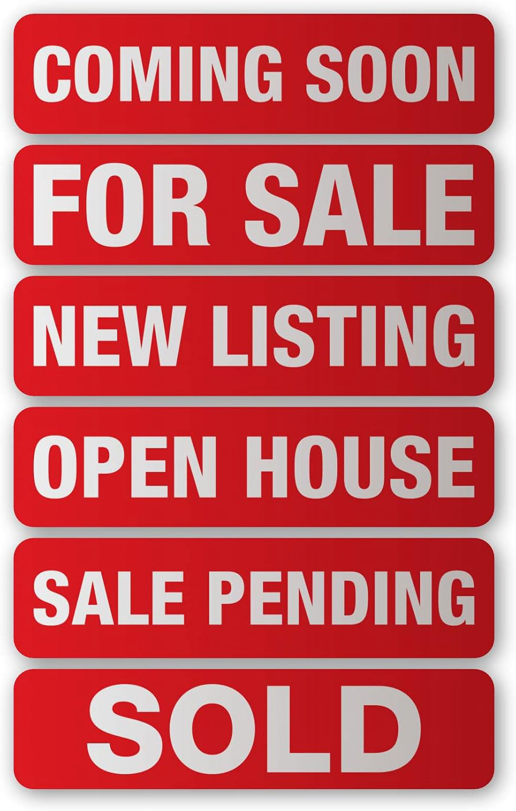 Real Estate Sign Riders | Set of 6 Aluminum (Metal) Printed Signs with ...