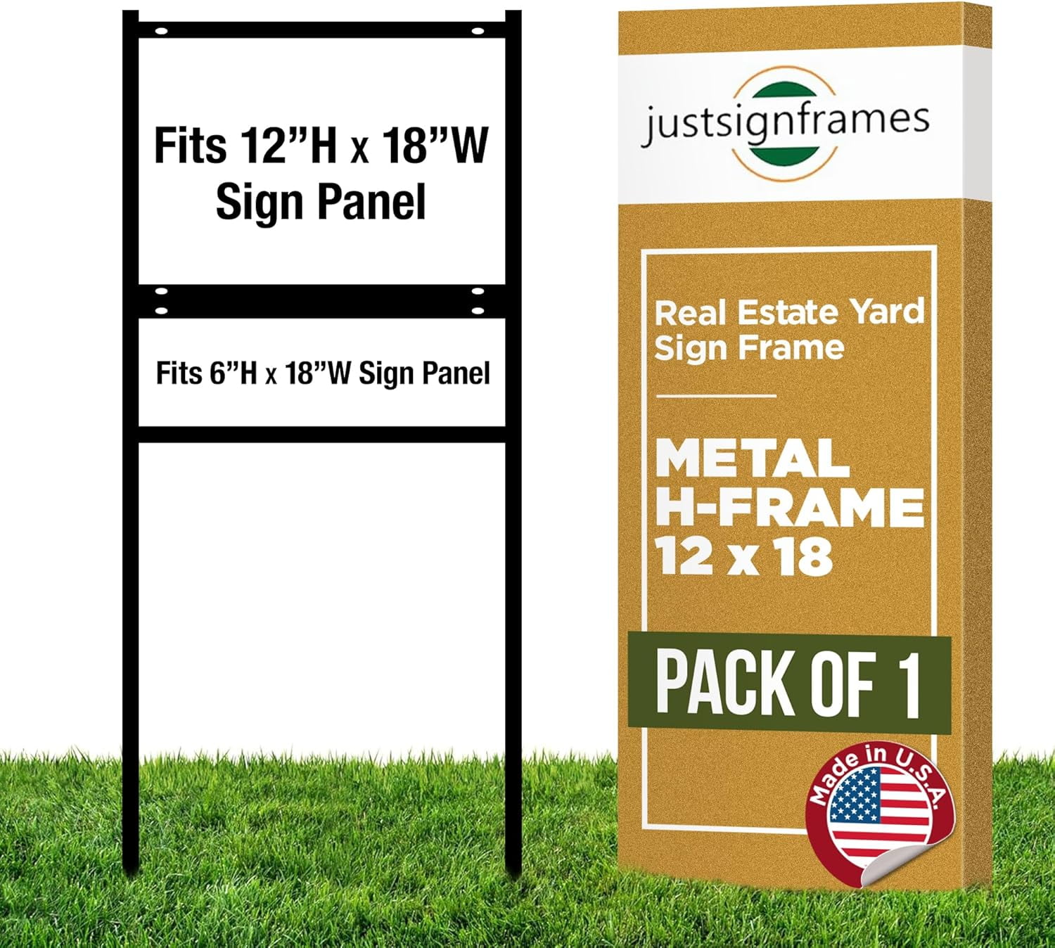 Real Estate Yard Sign Metal H Frame (1-pack) with Rider - Steel Sign ...