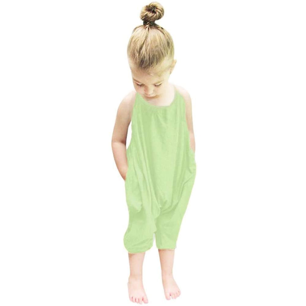 Real Fancy Baby Cute Summer Jumpsuits for Girls Kids Backless Harem ...