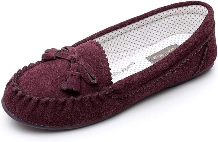 Real Fancy Moccasin Slippers for Women Flat Casual Comfortable Loafer ...