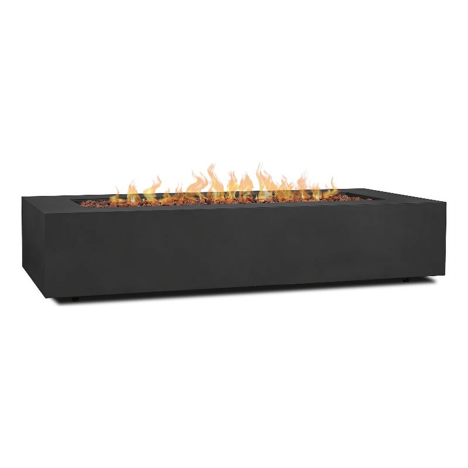 Real Flame Aegean 70" Stainless Steel Rectangle Propane Fire Table in ...