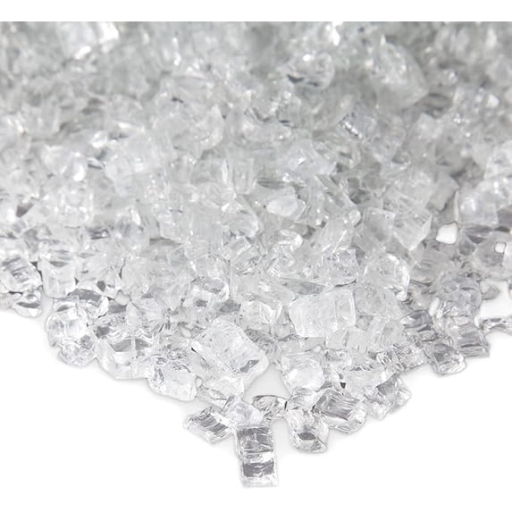 Real Flame Ice Clear Reflective Fire Glass Filler for Indoor & Outdoor ...