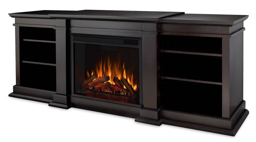 Real Flame Fresno TV Stand Electric Fireplace in Dark Walnut - Walmart.com