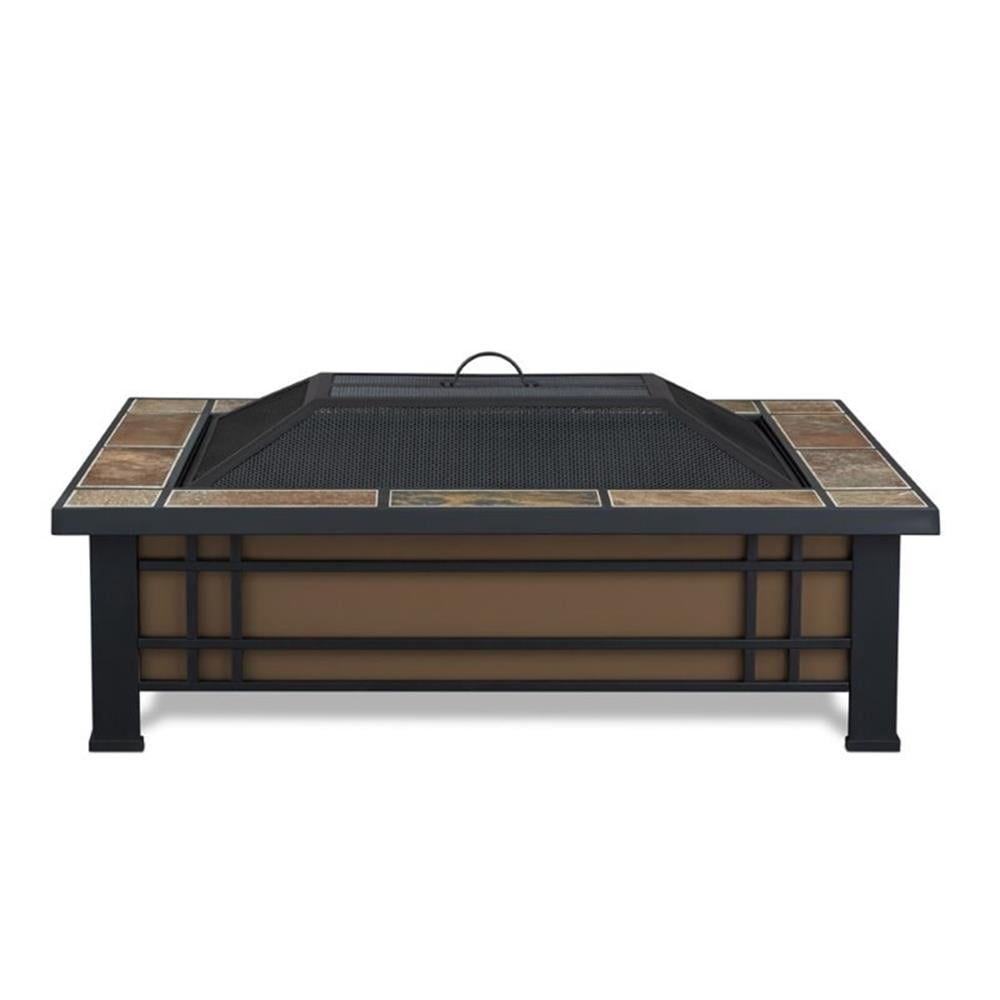 Real Flame Hamilton Wood Burning Fire Pit in Natural Slate Tile ...