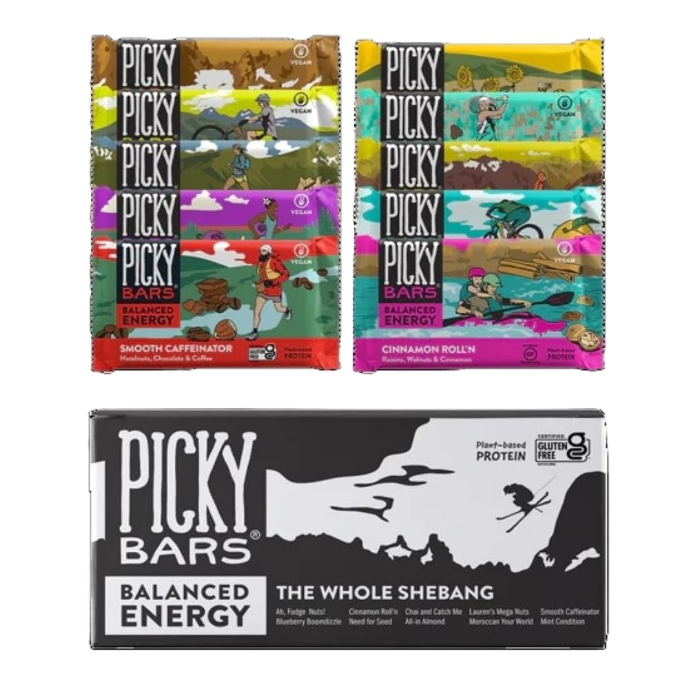 Real Food Energy Bars, Plant Based Protein, 10 Flavor Variety Pack, All ...