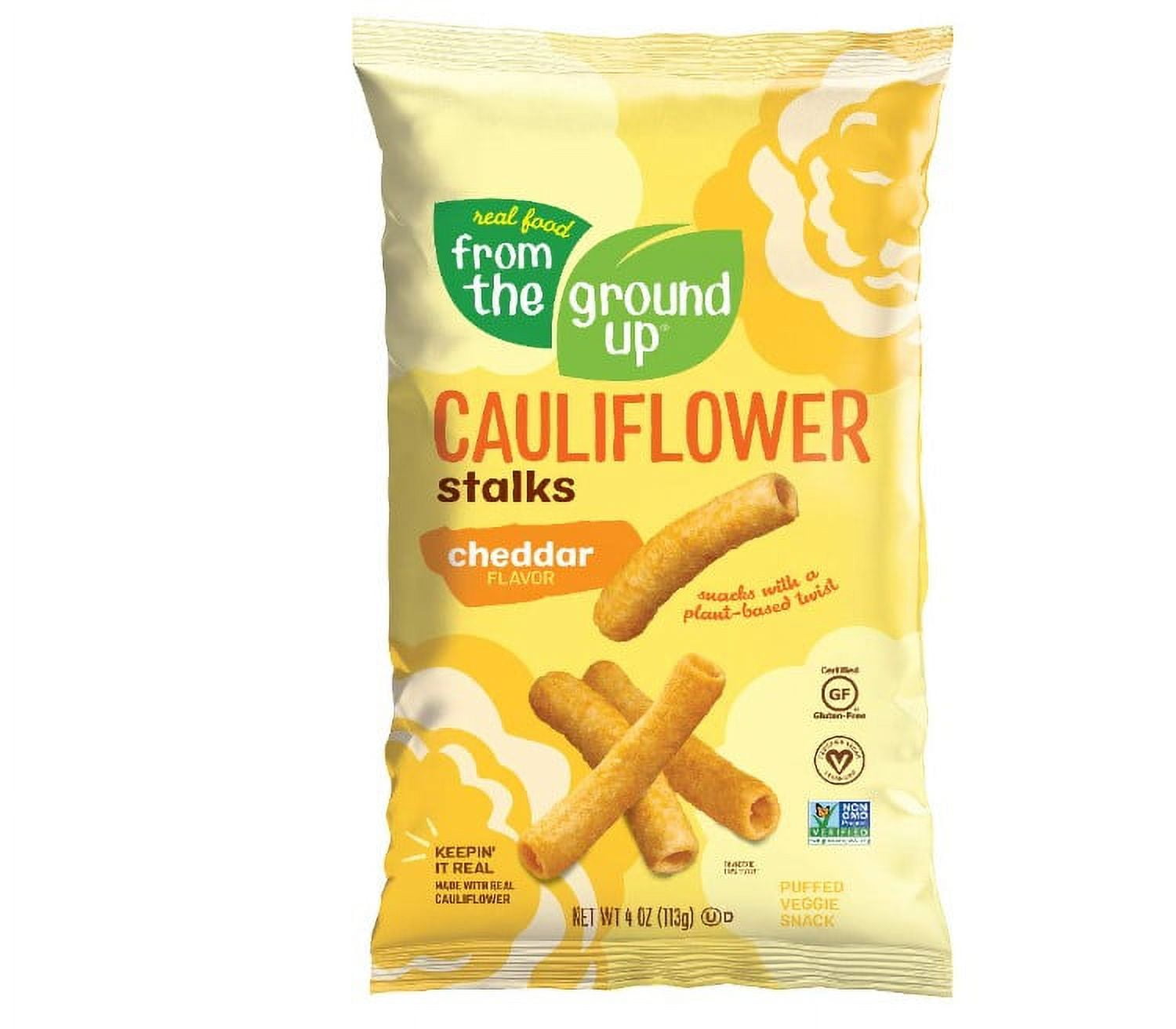 Real Food From The Ground Up Veggie Cauliflower Stalks, Cheddar Flavor ...