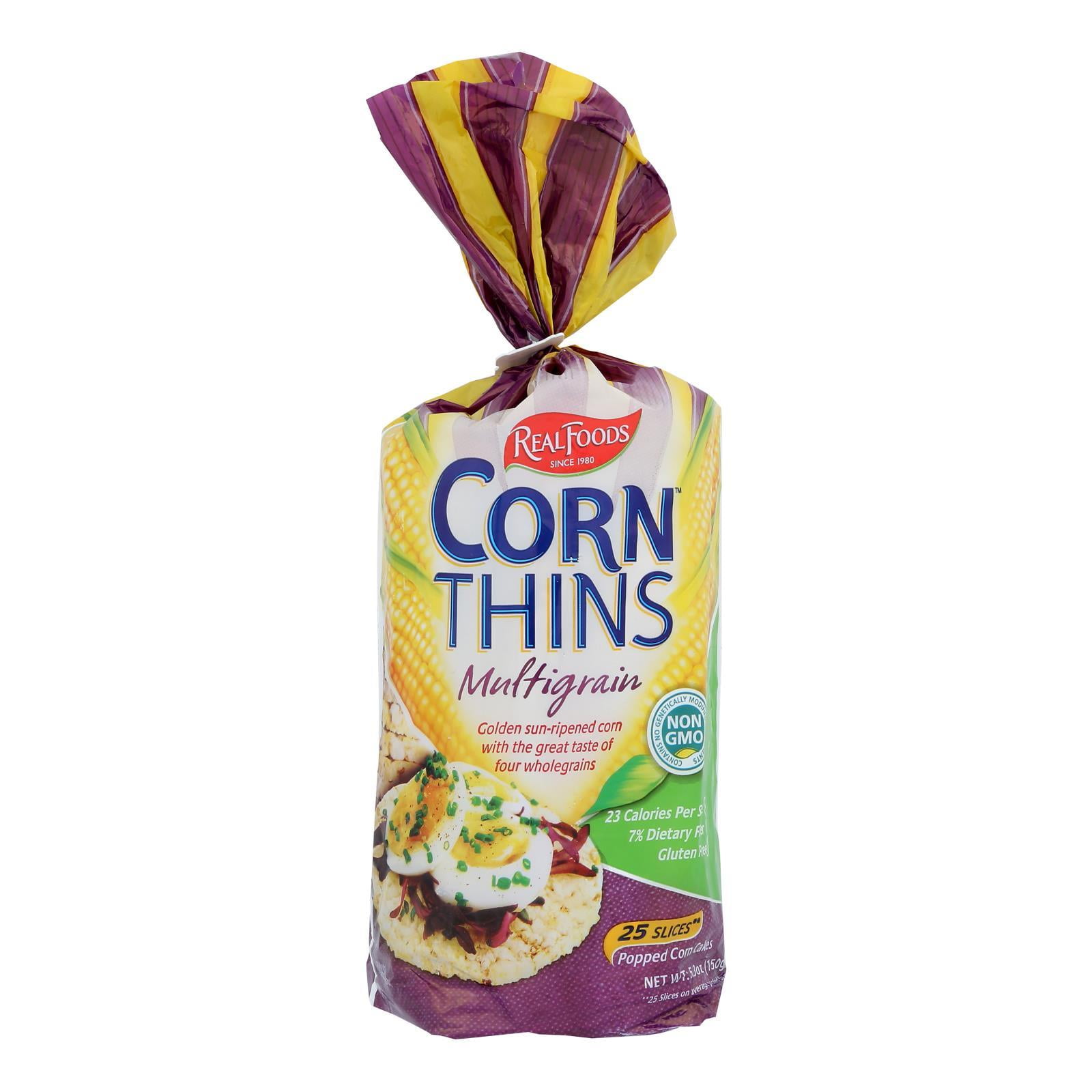 Real Foods Organic Corn Thins - Multigrain - Case of 6 - 5.3 oz ...