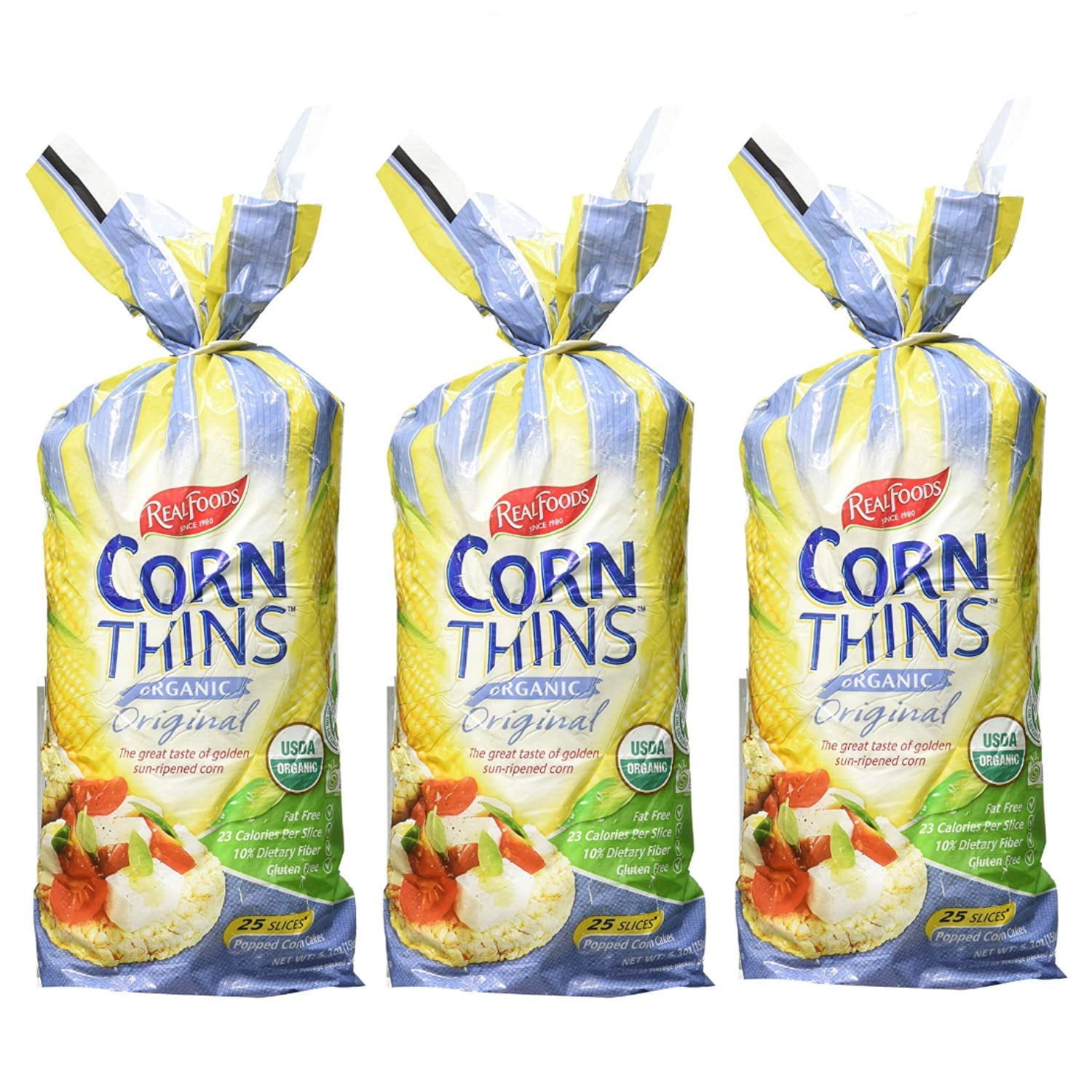 Real Foods OrganicUMRT Original Corn Thins 5.3oz 3 Pack - Organic ...