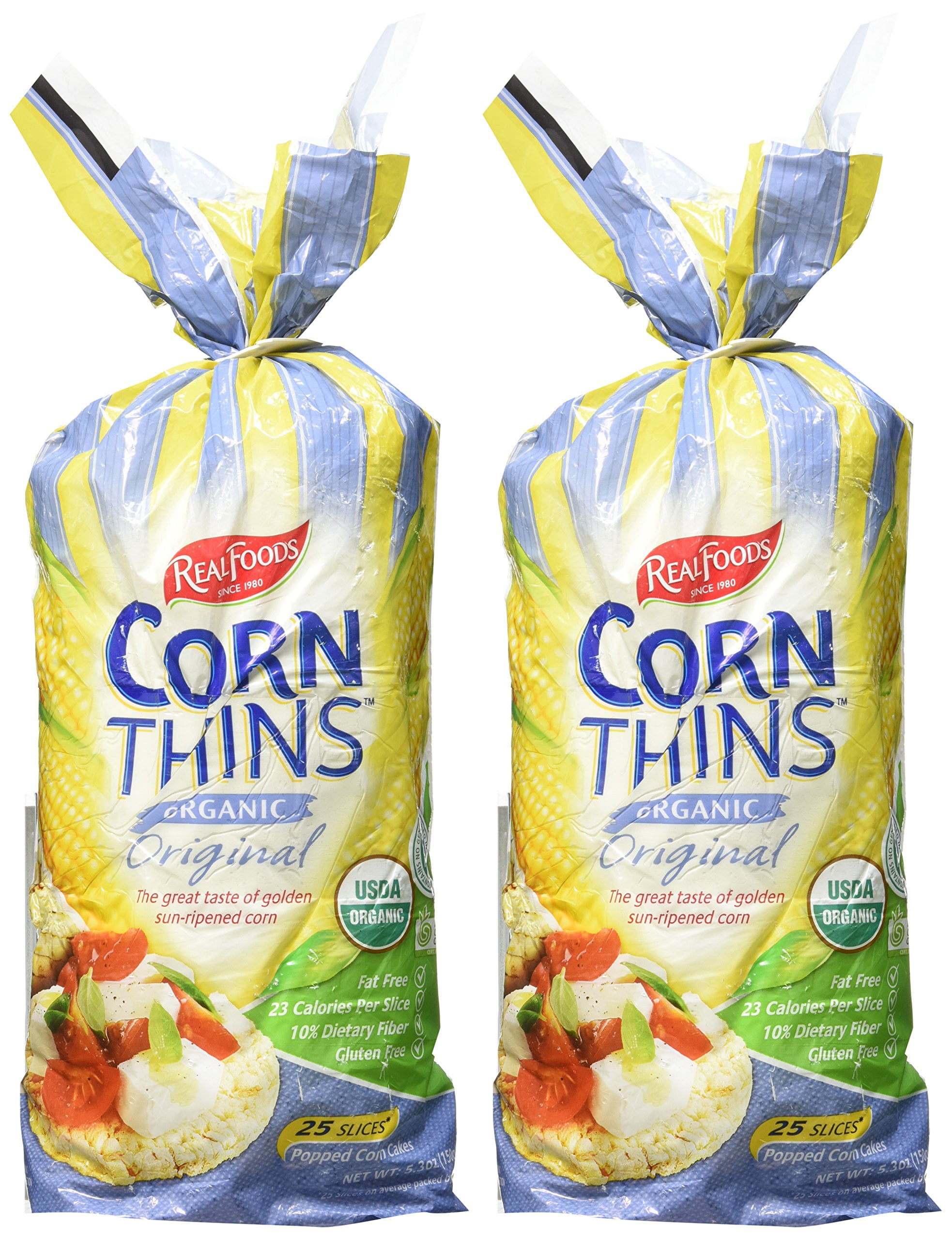 Real Foods Original Organic Corn HYZ01 Thins, 5.3 oz, 2 pk - Walmart.com