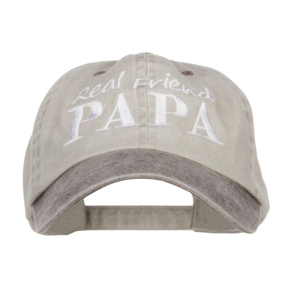 Real Friend Papa Embroidered Washed Cap - Beige Brown OSFM - Walmart.com