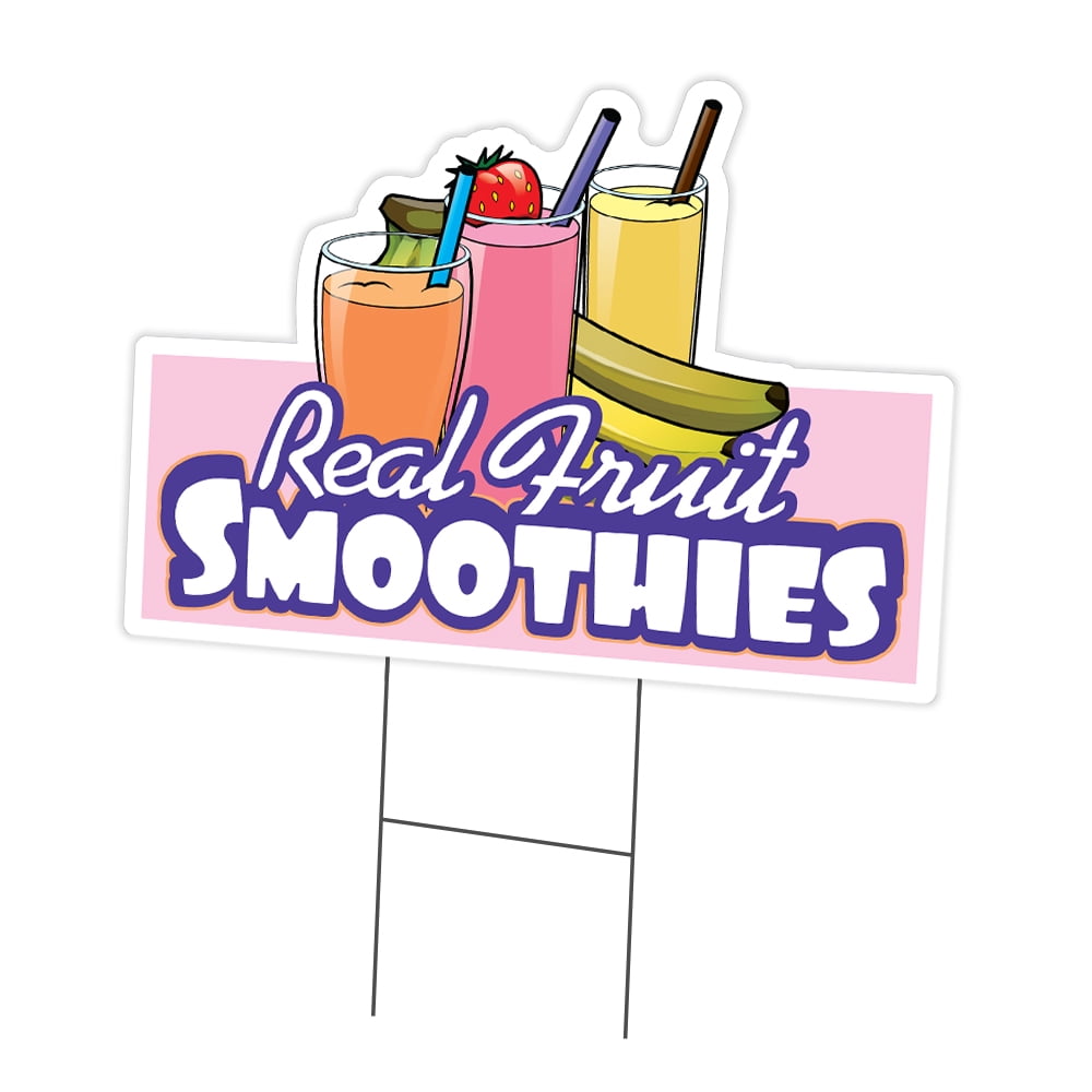 Real Fruit Smoothies Yard Sign 12" X 16" & Stake | Advertise Your ...