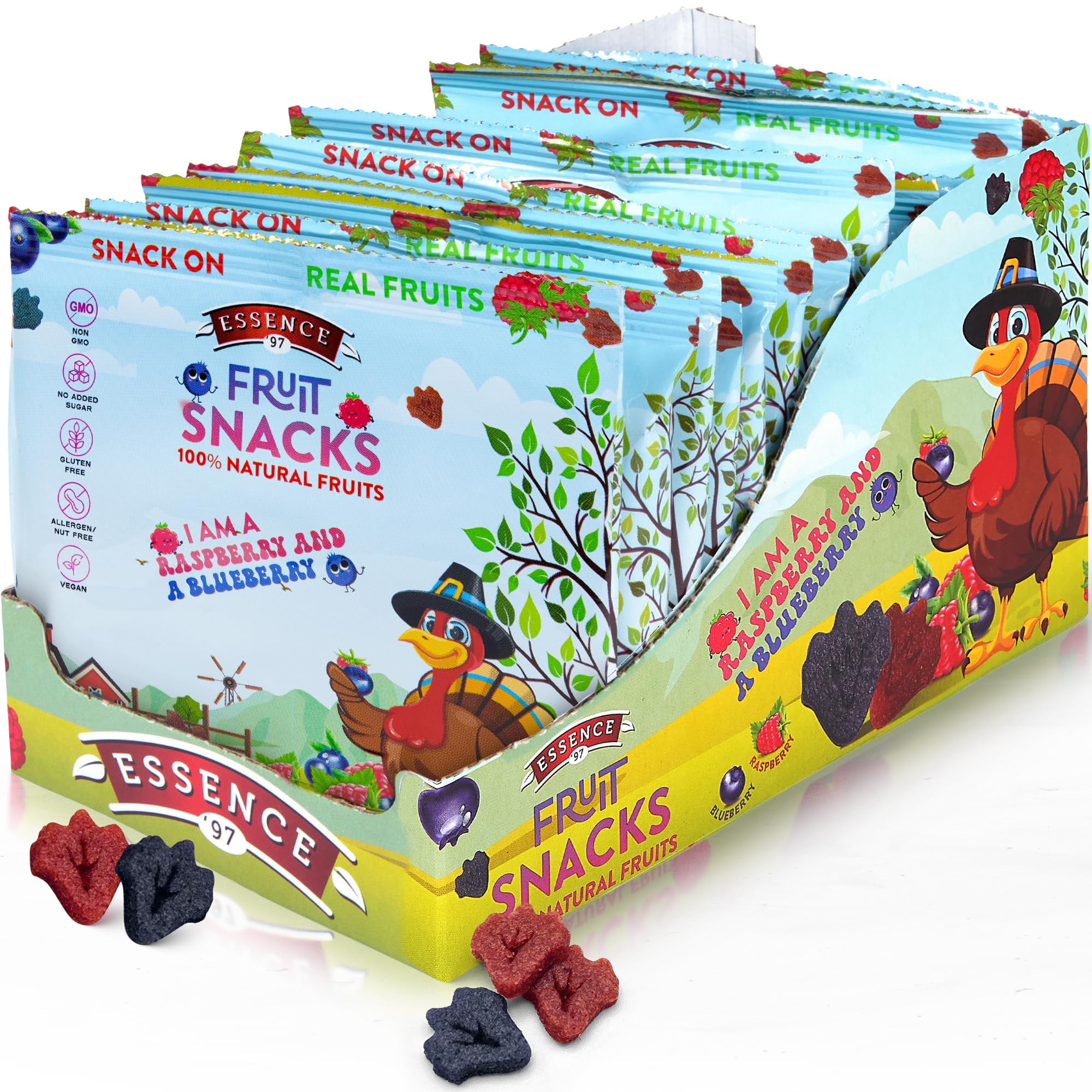 Real Fruit Snack - VTF5 Raspberry & Blueberry (Pack of 18) - Healthy ...