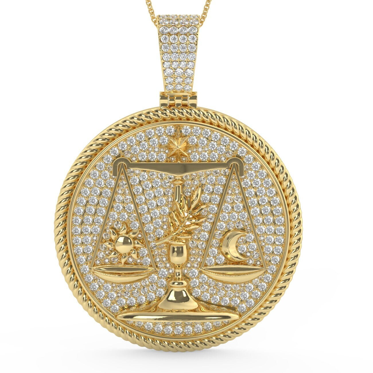 Real Genuine 3.00 Cwt Moissanite Diamond Hip Hop Zodiac Astrology Birth ...