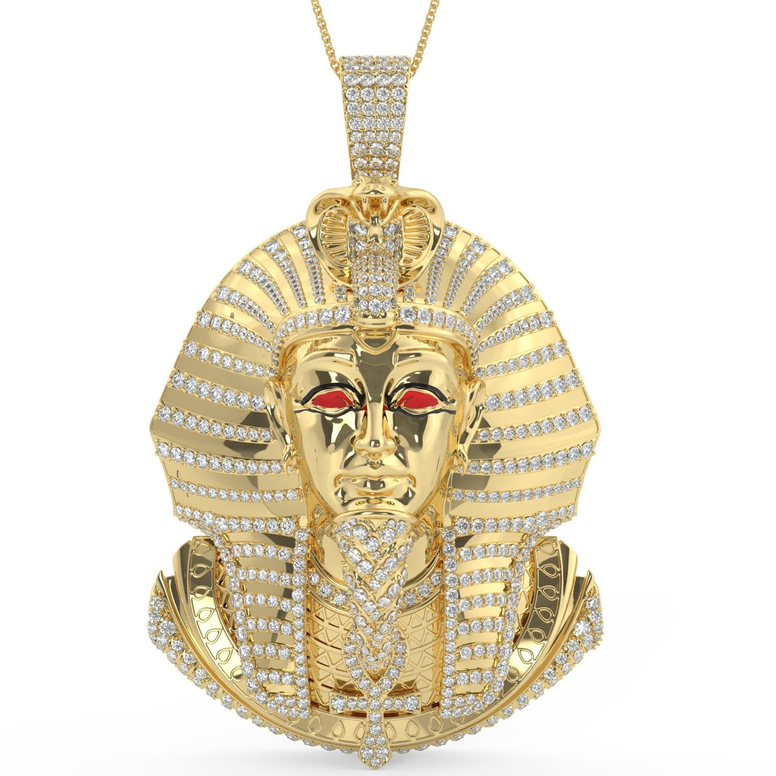 Real Genuine 5.35 Cwt VVS1 Moissanite Diamond Iced Out Egyptian Pharaoh ...
